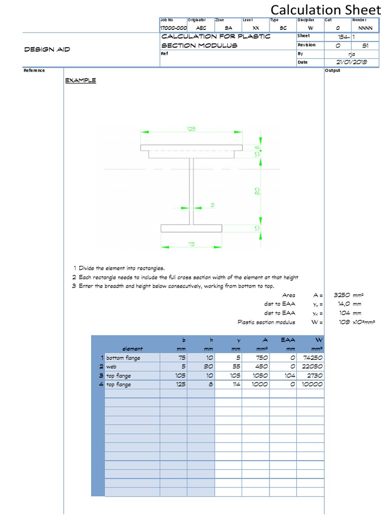 Plastic Section Modulus Calculation Guide | PDF | Mechanical ...