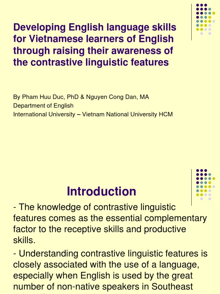 Developing English Language Skills For Vietnamese Learners of English Through Raising Their ...