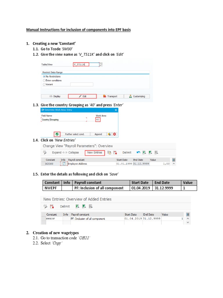 Manual Instructions EPF | PDF