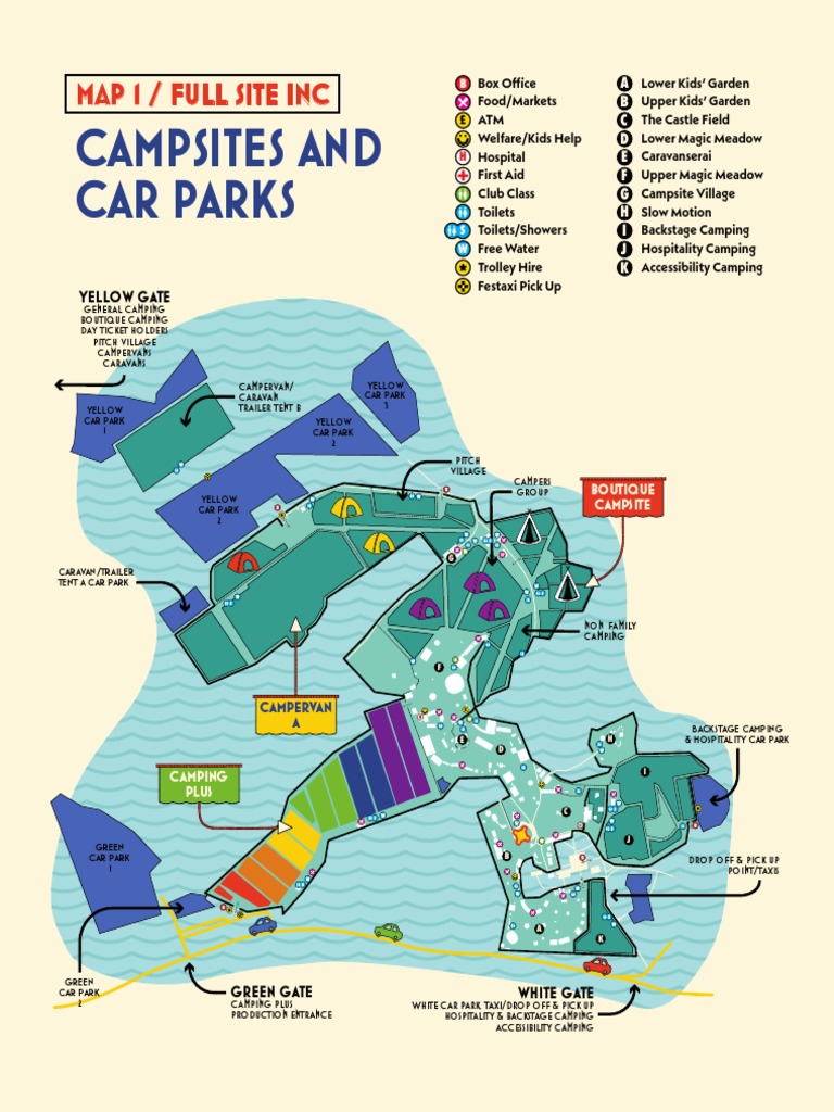 Campsites and Car Parks: Map 1 / Full Site Inc | PDF | Campsite | Camping