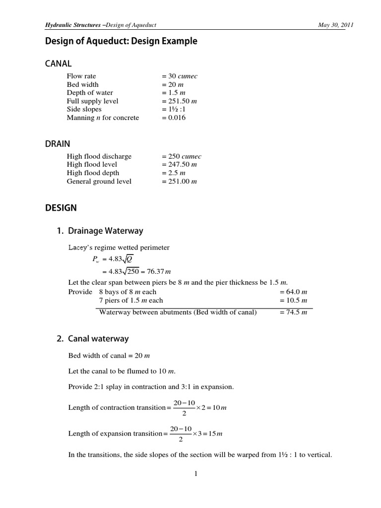 Aqueduct Design | PDF | Civil Engineering | Hydrology