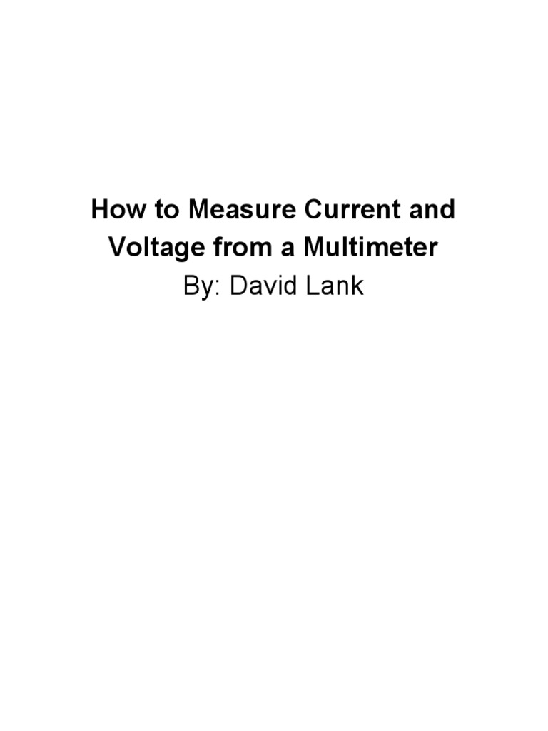 How To Measure Current and Voltage From A Multimeter PDF | PDF ...