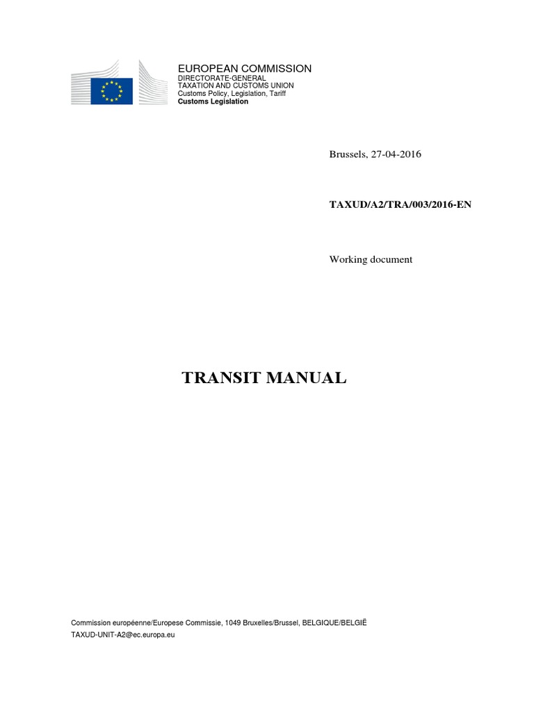 Transit Manual en | PDF | Guarantee | Customs