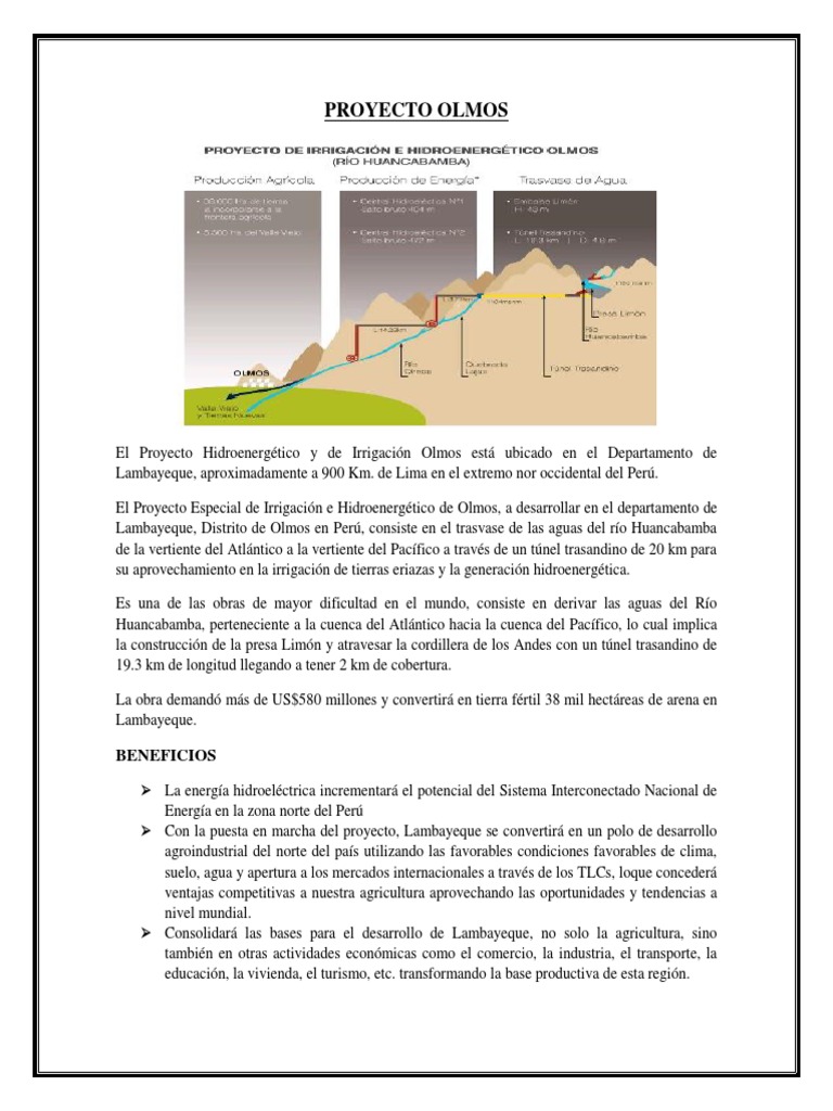 Proyecto Olmos | Descargar gratis PDF | Naturaleza | Economias