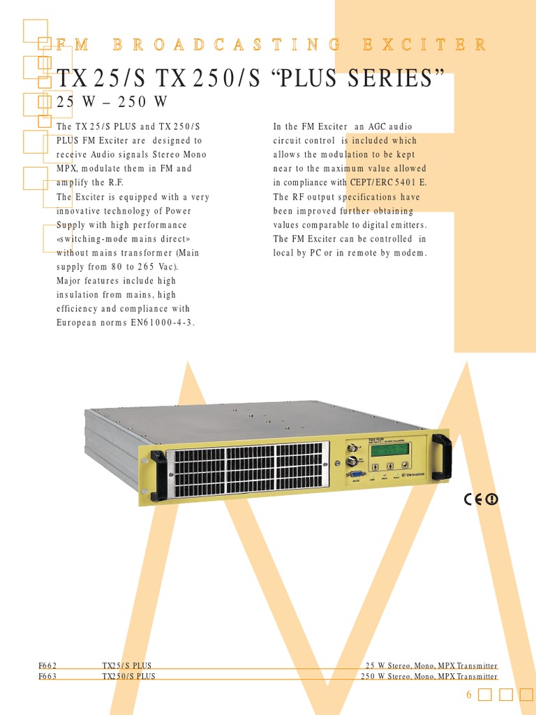 Transmisor 250 W Cte | PDF | Frequency Modulation | Transmitter