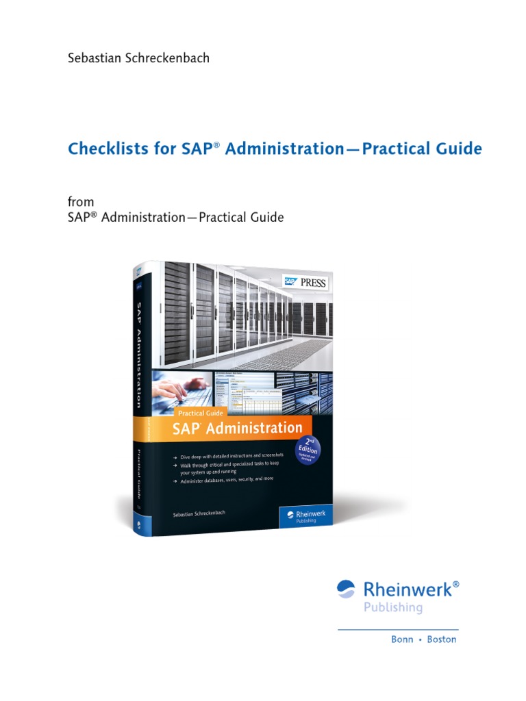 Checklists For SAP Administration Practical Guide | PDF | Backup ...
