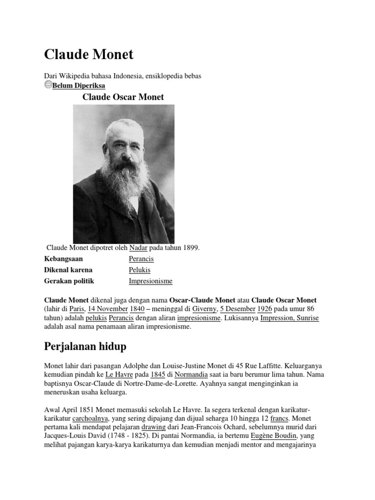 Biografi Claude Monet | PDF