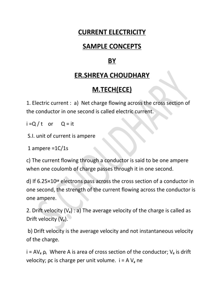 Current Electricity Basics | PDF | Teaching Methods & Materials | Technology & Engineering