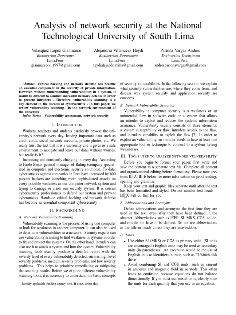 Conference LaTeX Template 7-9-18 1 | PDF | Vulnerability (Computing) | Computer Security