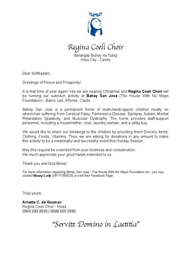 Regina Coeli Choir Christmas Outreach | PDF | Cooking, Food & Wine