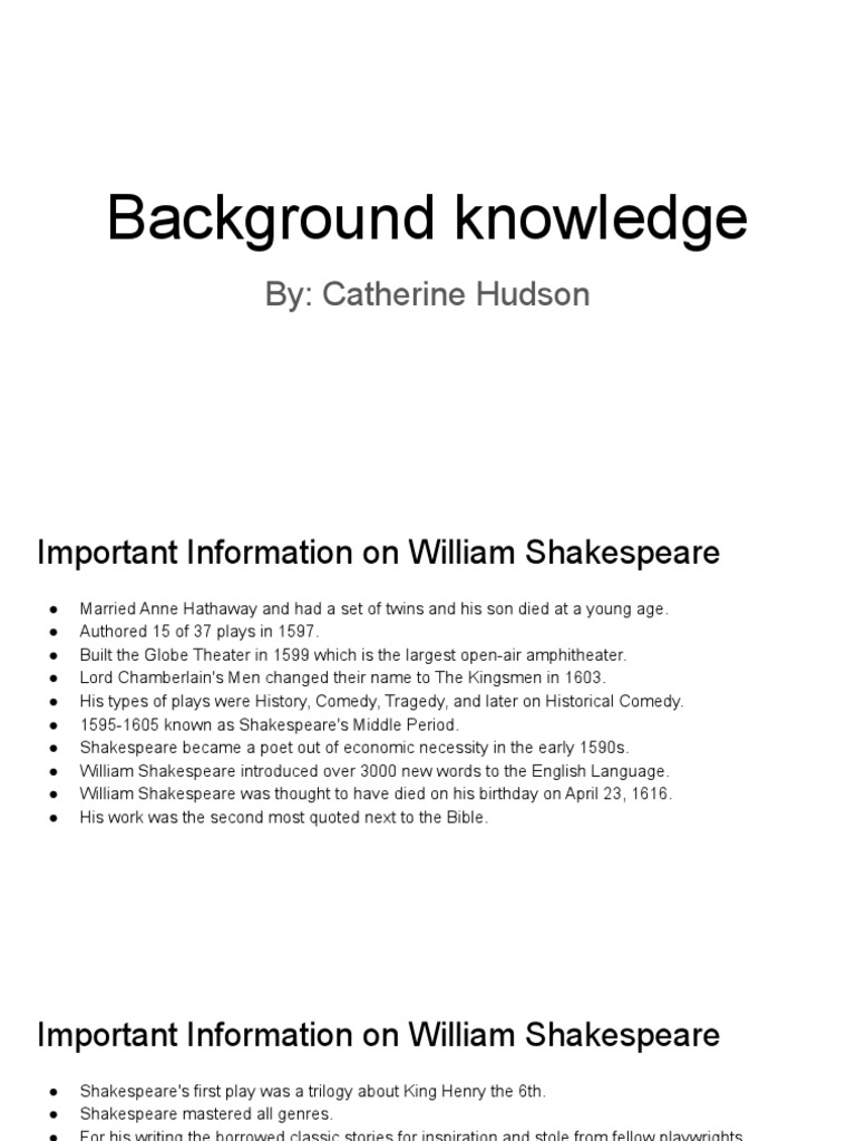 Building Background | PDF | William Shakespeare | Theatre