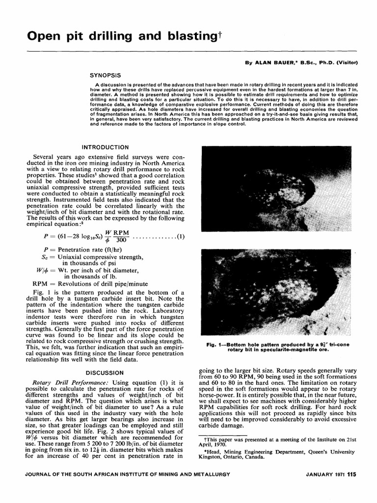 Open Pit Drilling and Blasting | Download Free PDF | Drill | Materials