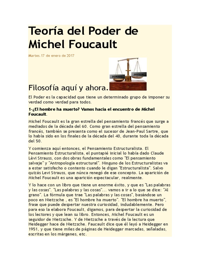 Teoría Del Poder de Michel Foucault | PDF | Michel Foucault | Martin ...