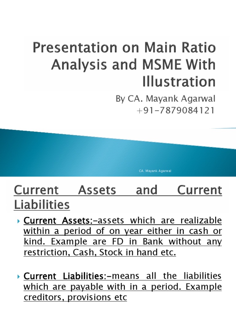 Presentation on Main Ratio Analysis and MSME With Illustration | Equity ...