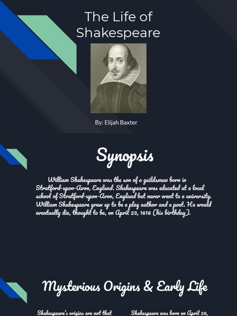 The Life of Shakespeare-Elijah Baxter | PDF | William Shakespeare | Poetry
