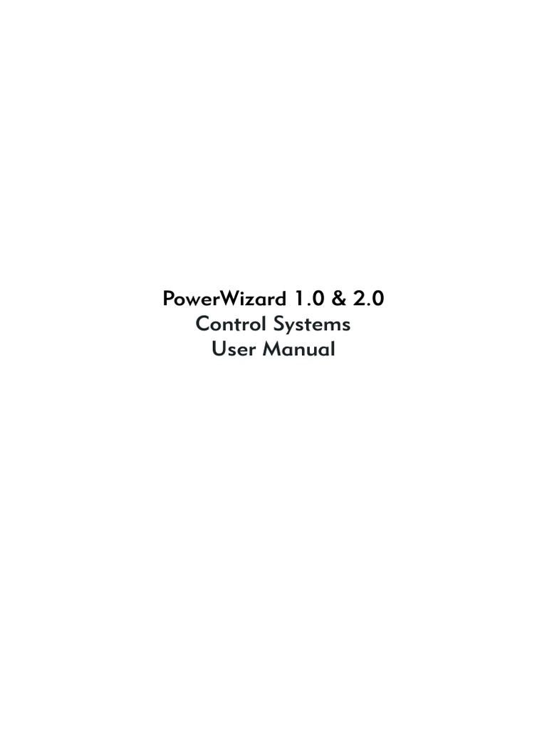 Powerwizard 1.0 & 2.0: Control Systems User Manual | PDF | Menu (Computing) | Relay