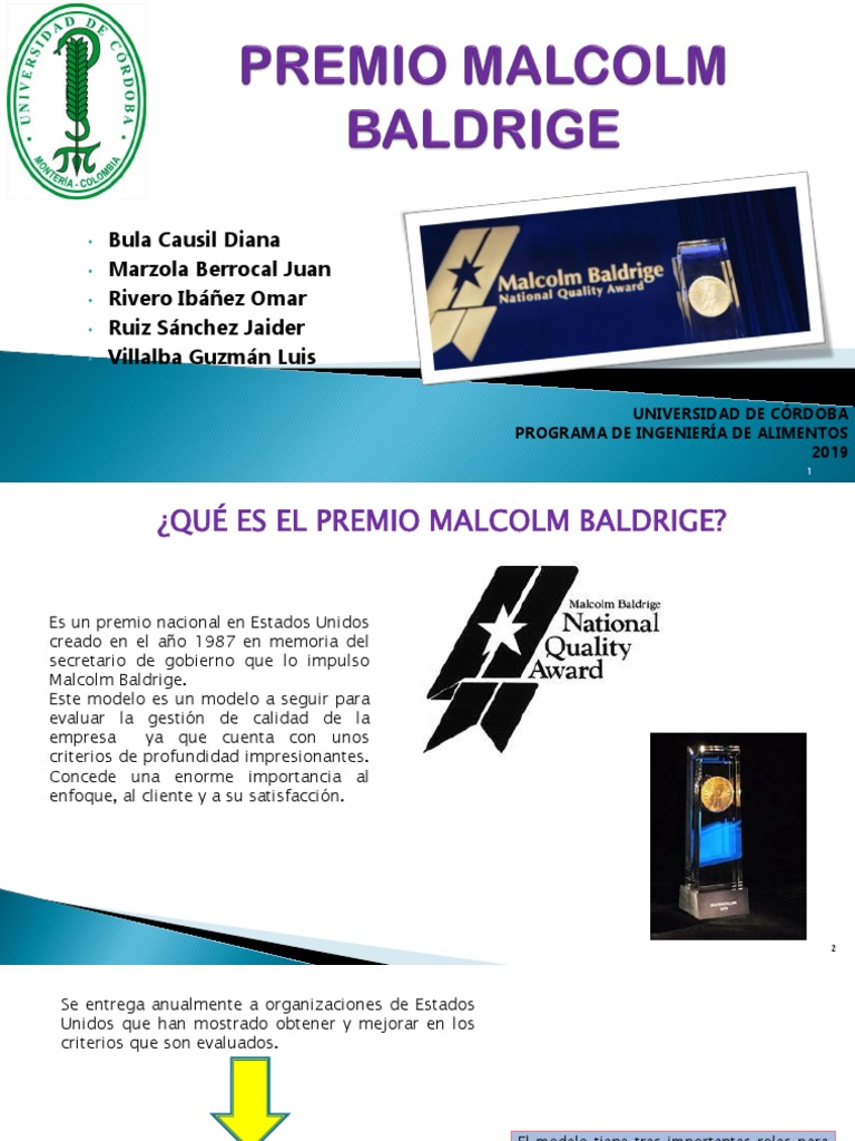 Premio Malcolm Baldrige: Excelencia Empresarial | PDF | Evaluación ...
