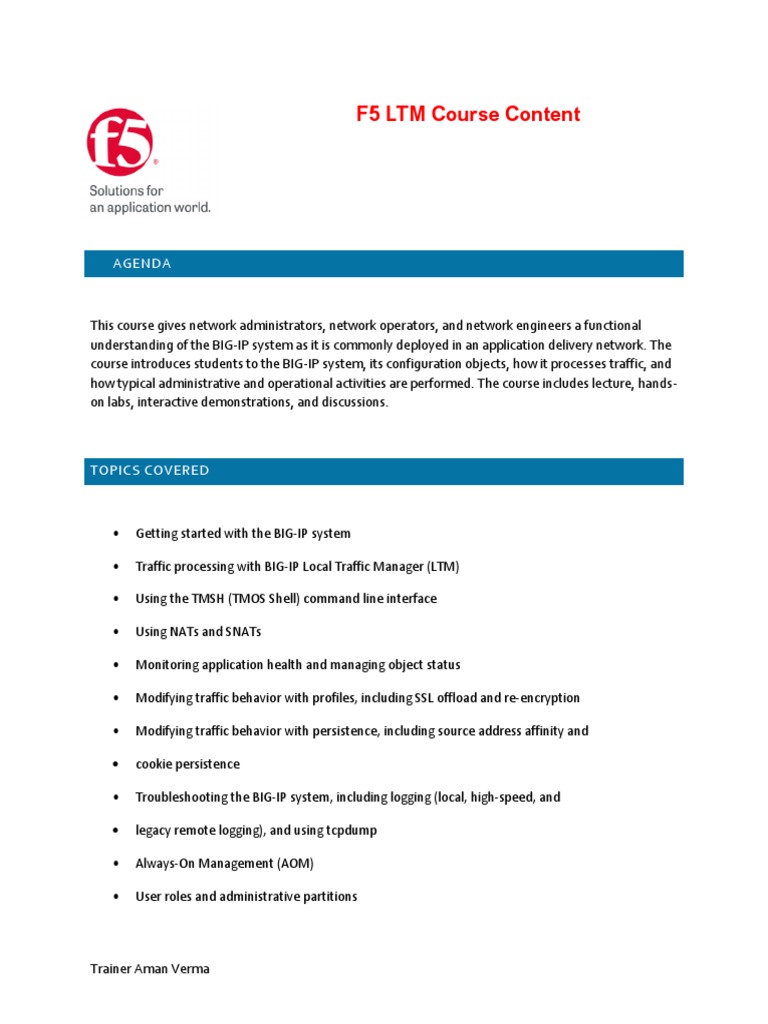 F5 LTM Lab Guide | PDF | Internet Protocol Suite | Computer Network