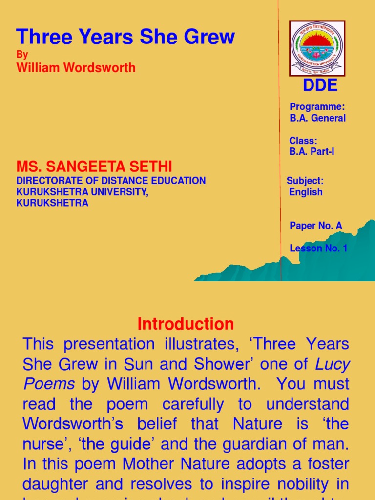 Lecture-1 (Paper A) PDF | PDF | William Wordsworth | Poetry
