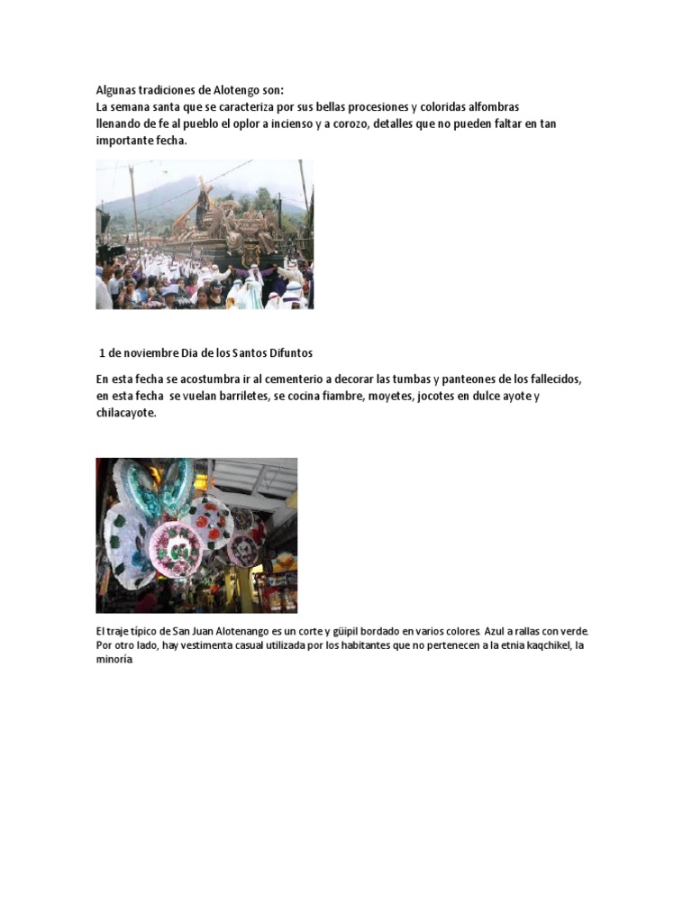 Algunas Tradiciones de Alotenango Son | PDF
