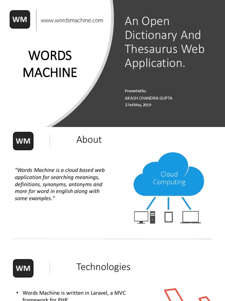 Words Machine: An Open Dictionary and Thesaurus Web Application | PDF ...