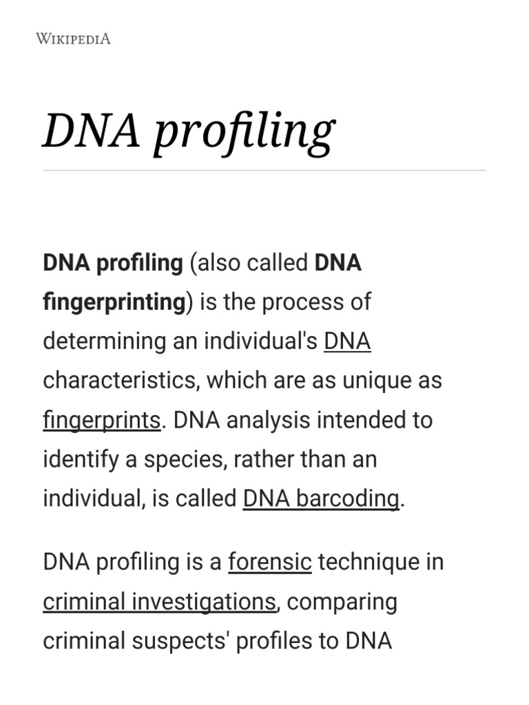 DNA Profiling | PDF | Dna Profiling | Polymerase Chain Reaction