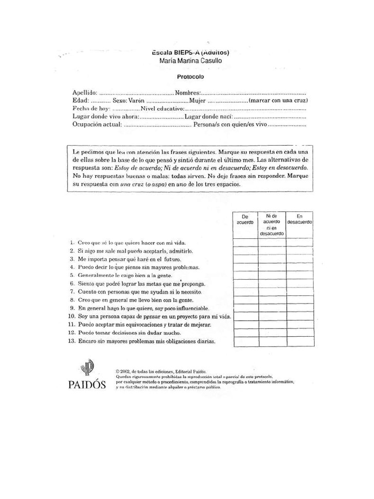 Escala BIEPS-A PDF | PDF