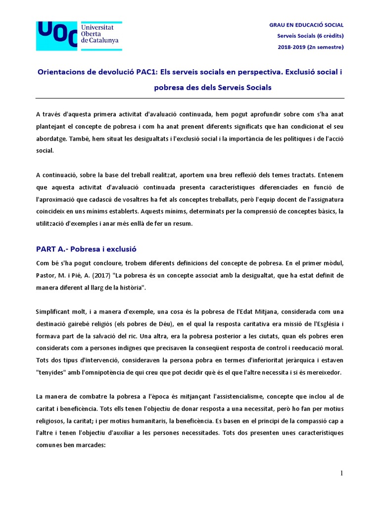 PAC 1 Català Document Revisió Final SERVEIS SOCIALS | PDF