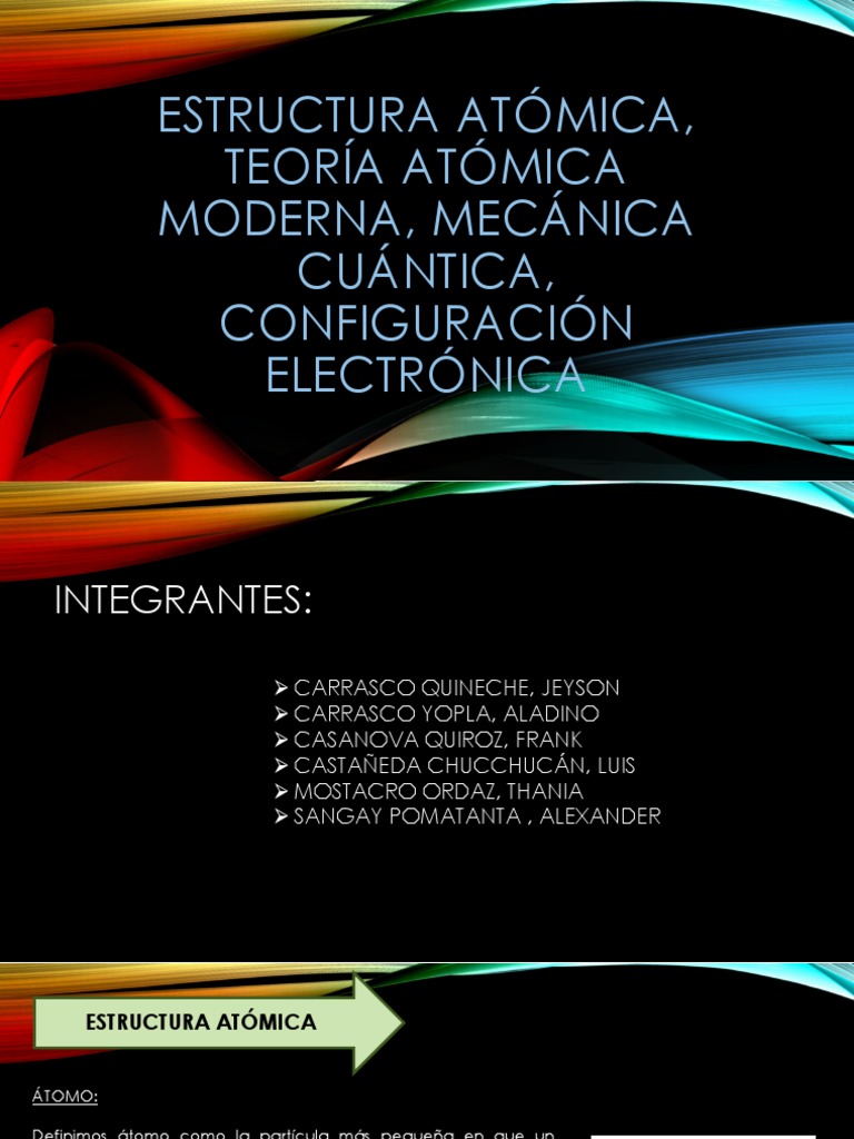 Estructura Atómica, Teoría Atómica Moderna, Mecánica | PDF | Átomos ...