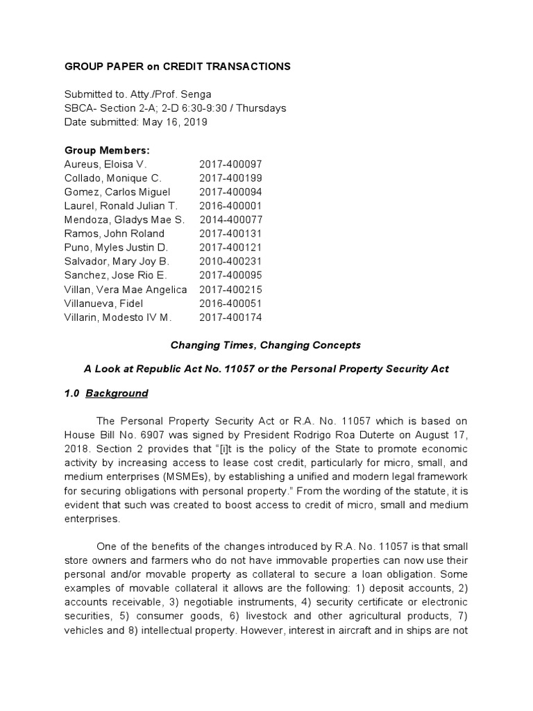 Ra 11057 | PDF | Security Interest | Mortgage Law