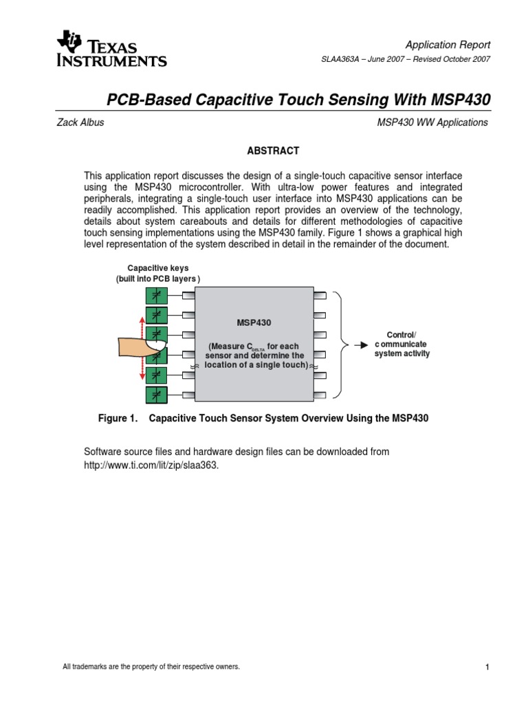 Slaa 363 A | PDF | Capacitor | Touchscreen