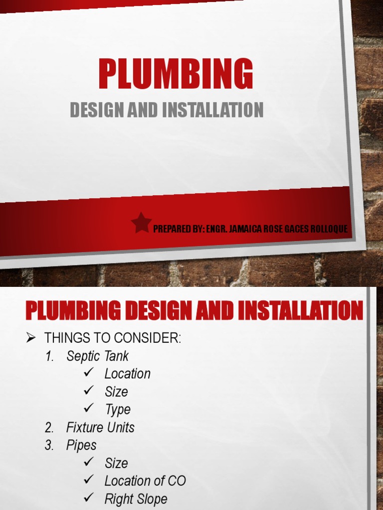 Plumbing: Design and Installation | PDF