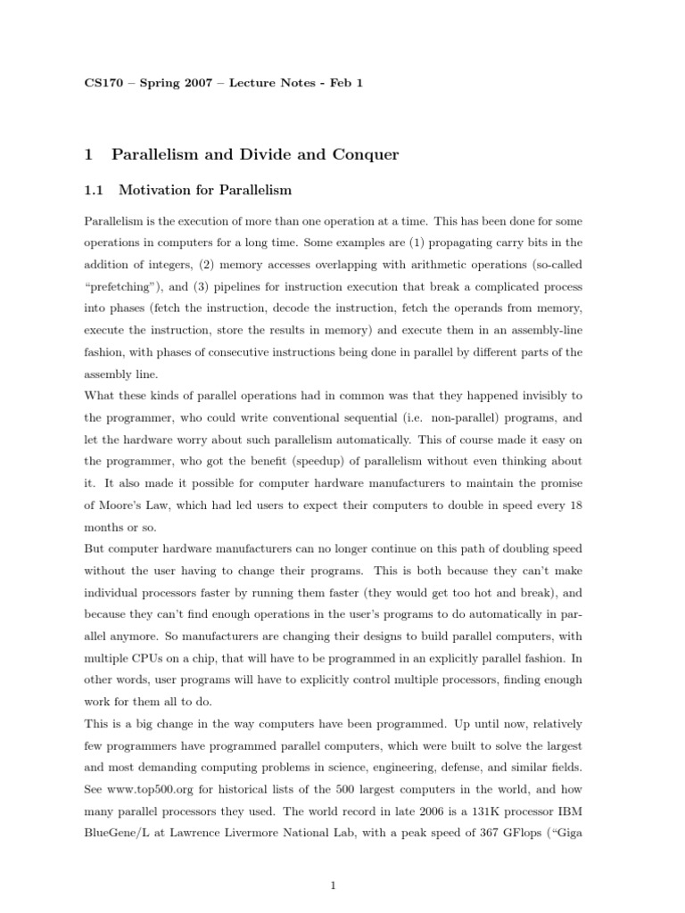 Lecture Parallelism DC PDF | PDF | Parallel Computing | Central Processing Unit