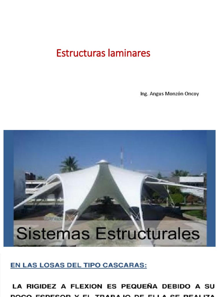 Estructuras Laminares: Ing. Angus Monzón Oncoy | PDF | Hazme | Rigidez