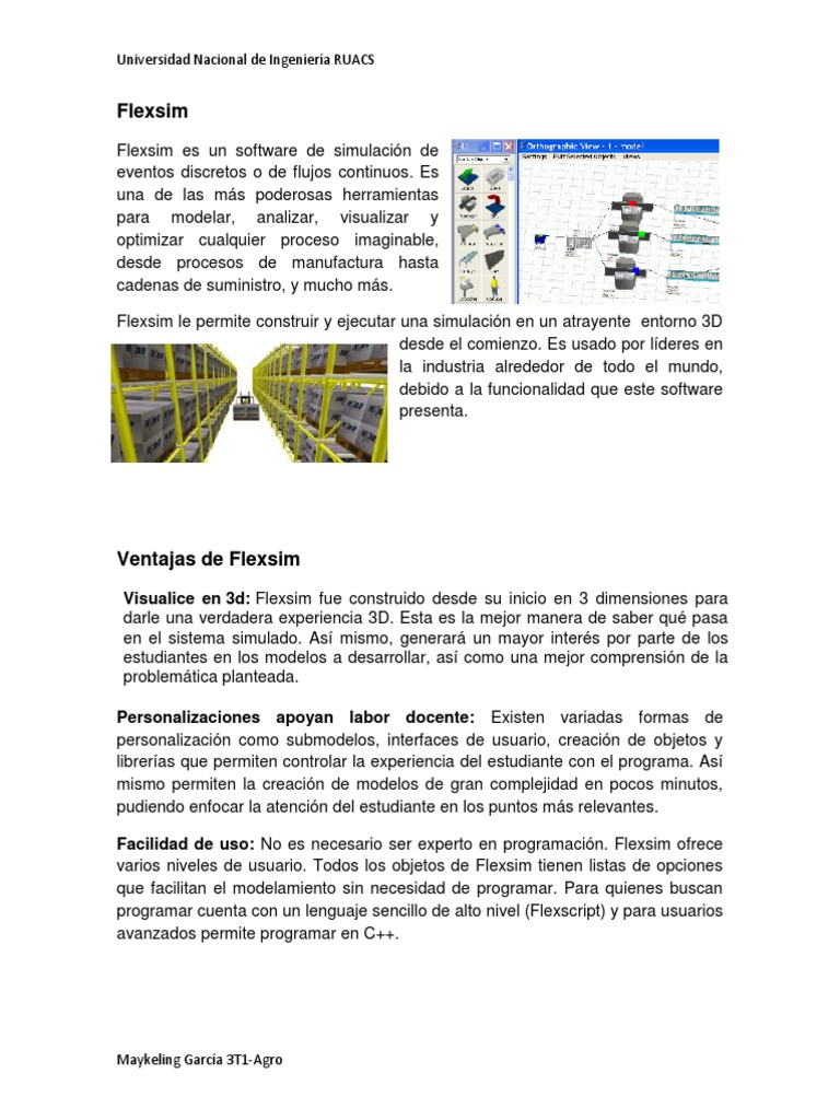 Flexsim Simulación 3d Para Educación Pdf Simulación Software
