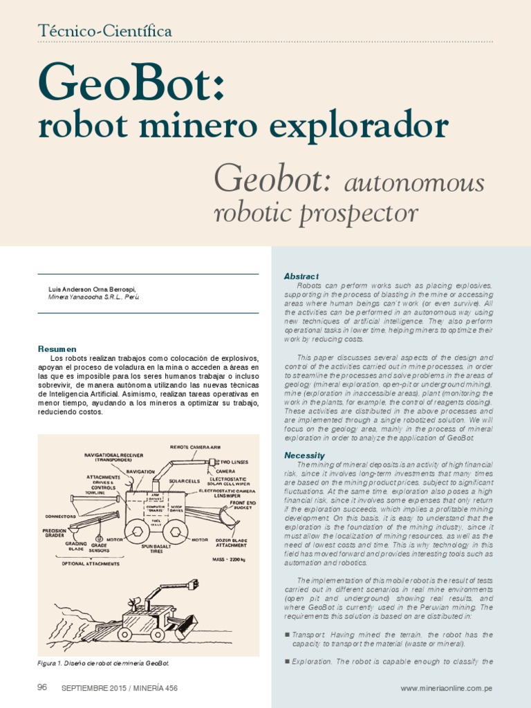 Geobot - Robot Minero Explorador (Luis Orna Berrospi - Minera Yanacocha ...