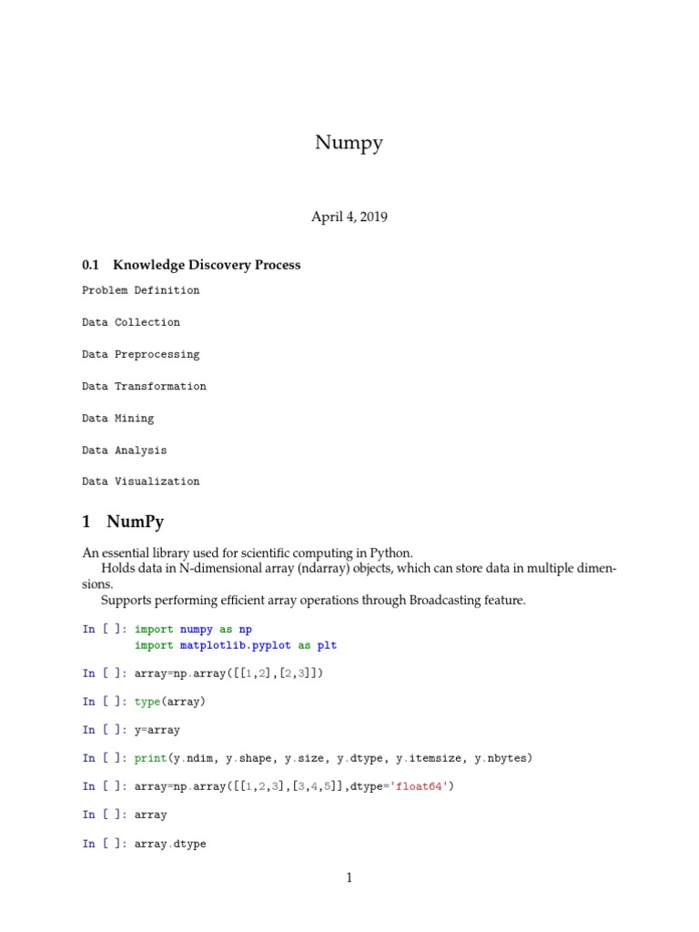 Numpy | PDF | Data | Computer Programming