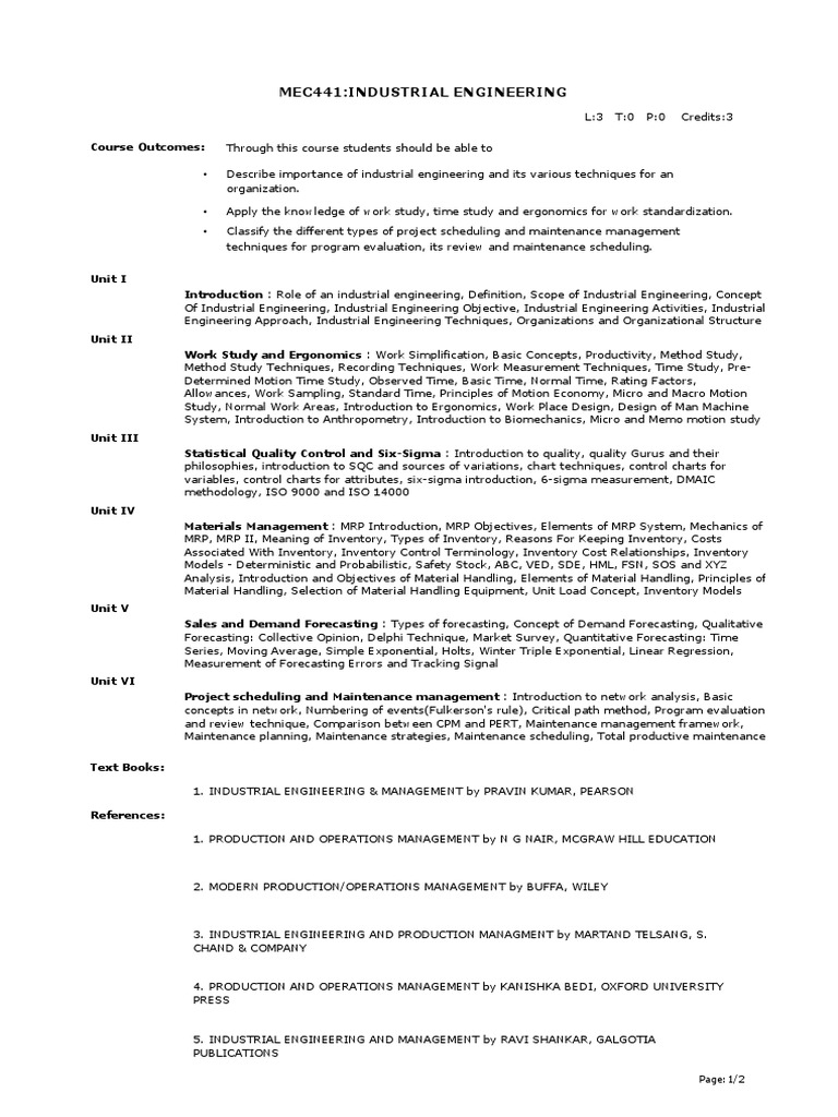 Industrial Eng | PDF | Industrial Engineering | Human Factors And Ergonomics