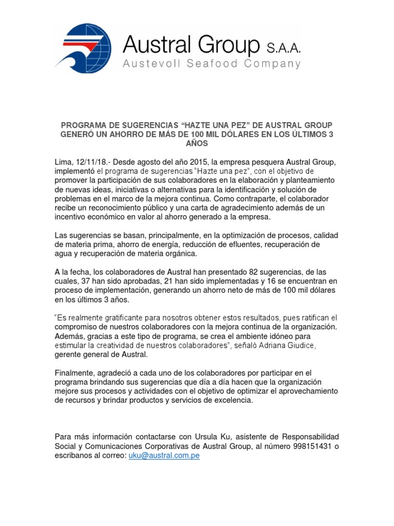 Programa de Sugerencias Programa de Sugerencias