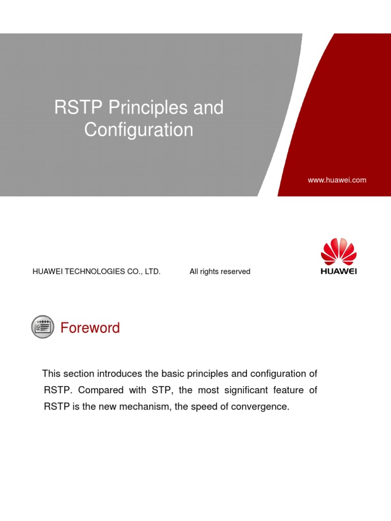 RSTP Configuration and Principles Guide | PDF | Telecommunications ...