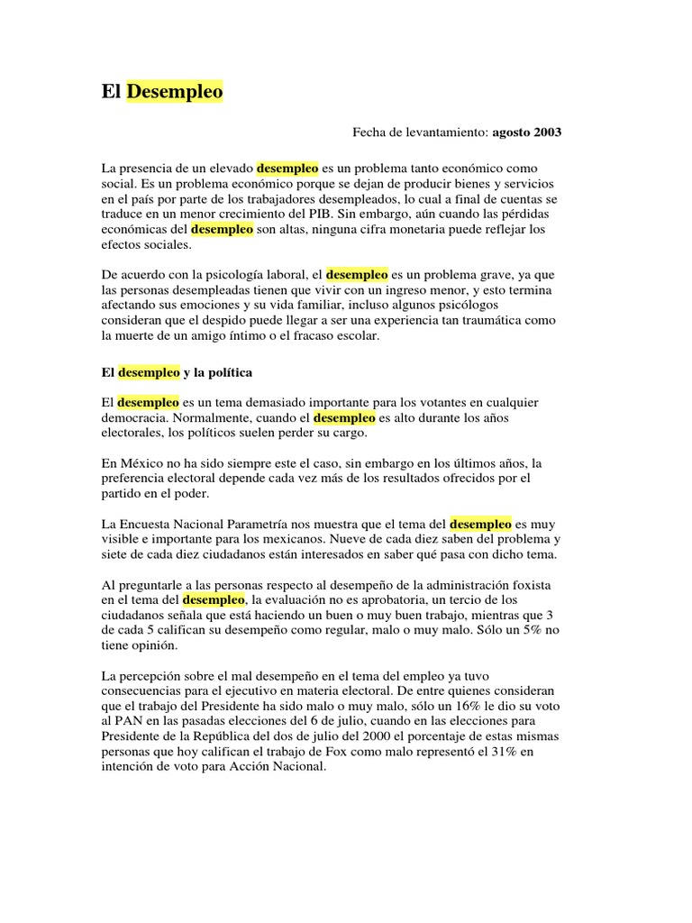 Desempleo | PDF | Desempleo | Ciencias sociales