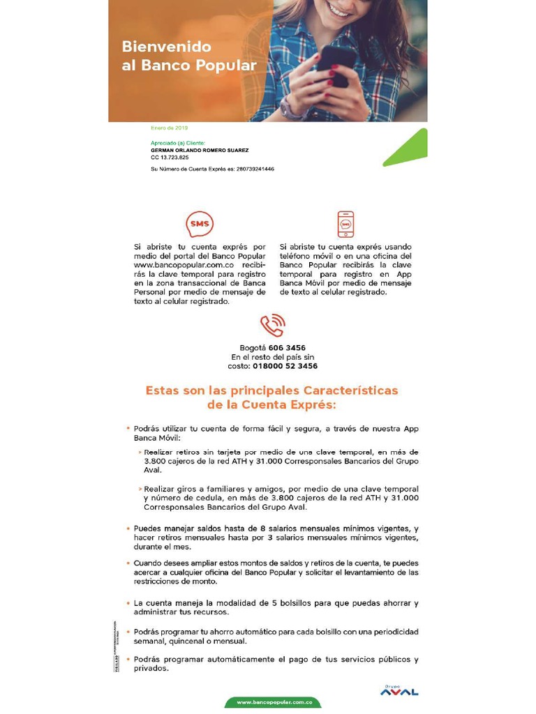 Certificado de Cuenta Banco Popular | PDF