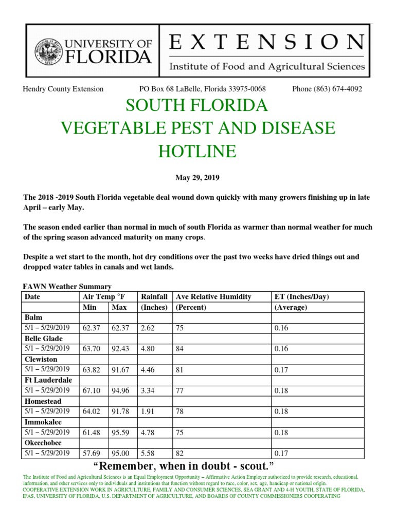 South Florida Vegetable Pest and Disease Hotline | PDF | Tropical ...