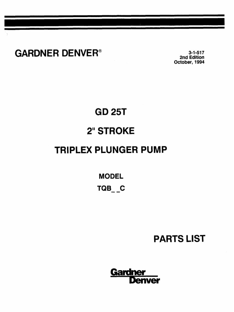 Mud Pump TQB Partslist | PDF | Pump | Valve