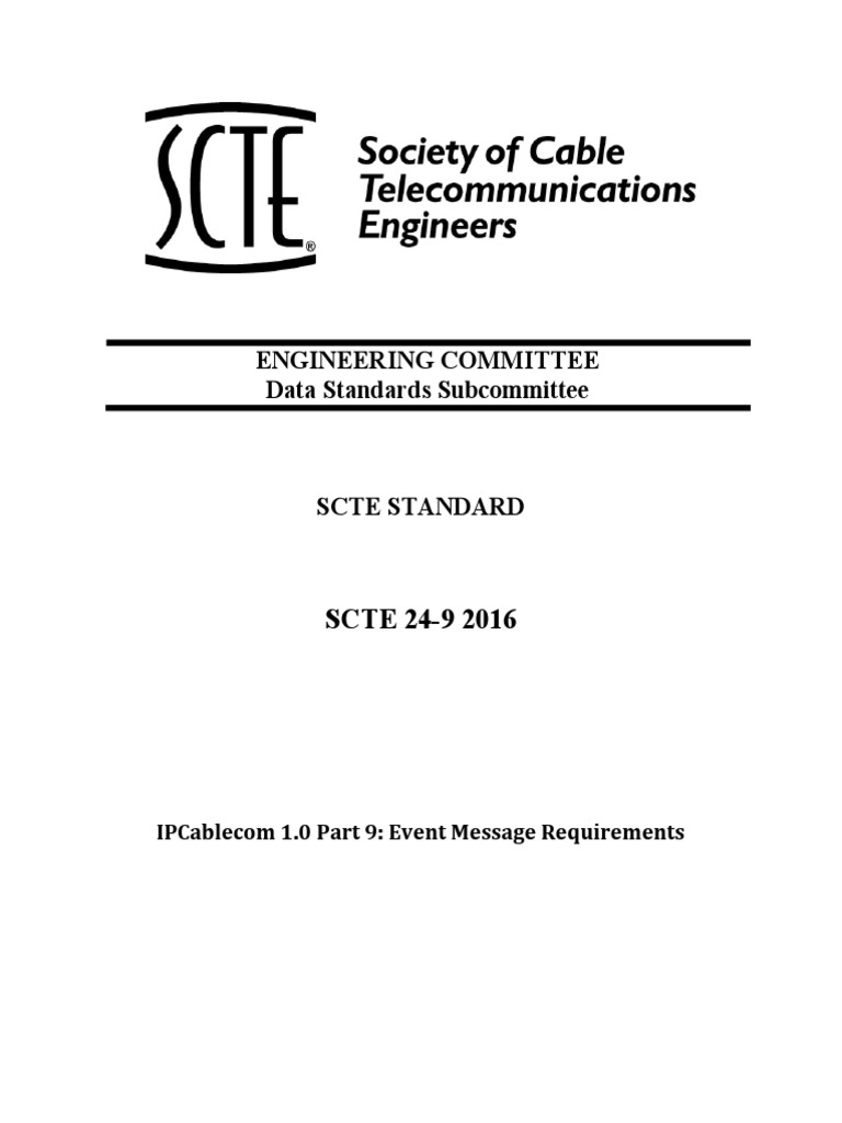 Scte 24-9 2016 | PDF | Communications Protocols | Computer Network