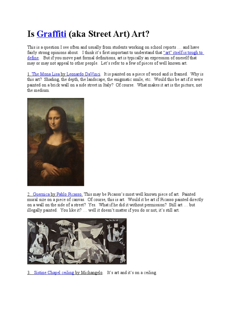 Graffiti: Art or Vandalism? | PDF