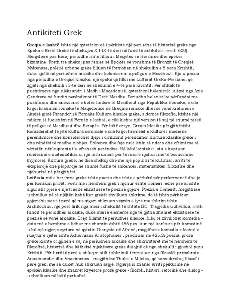 Antikiteti Grek | PDF
