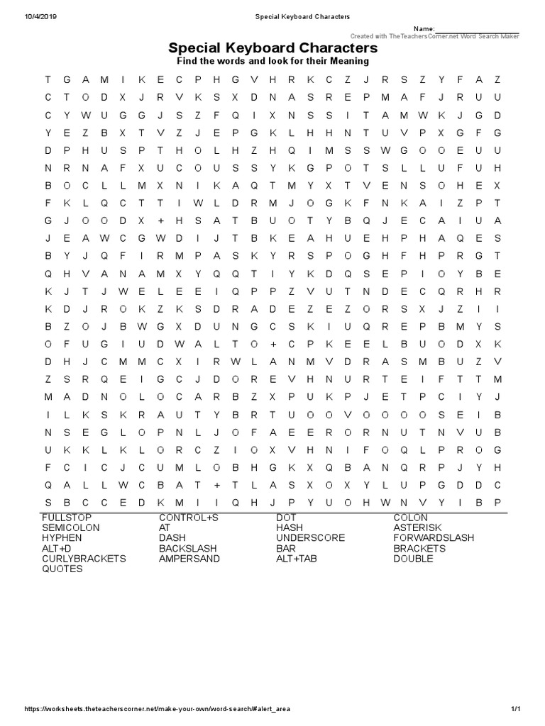 Special Keyboard Characters | PDF | English Grammar | Human Communication