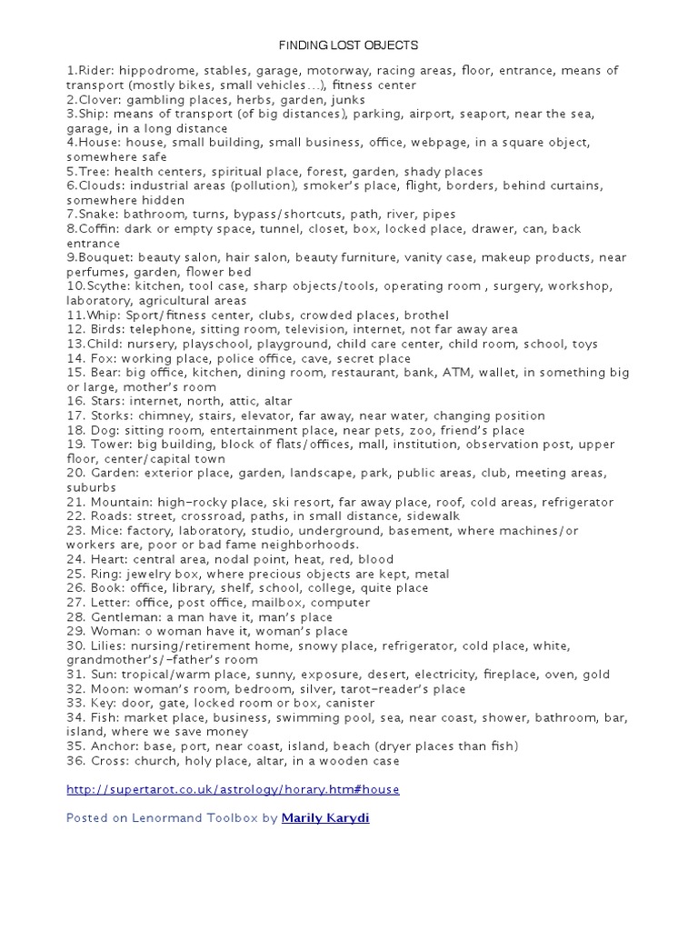 Finding Lost Objects | PDF | Nature