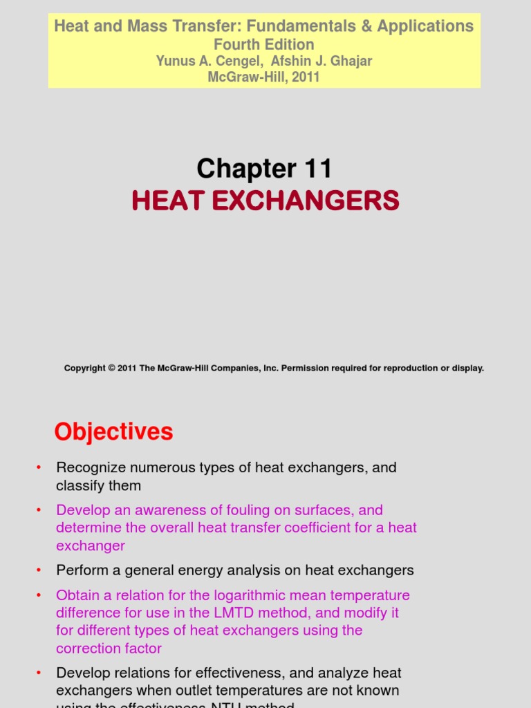 Heat Exchanger Heat 4e Chap11 Lecture | PDF | Heat Transfer | Heat Exchanger